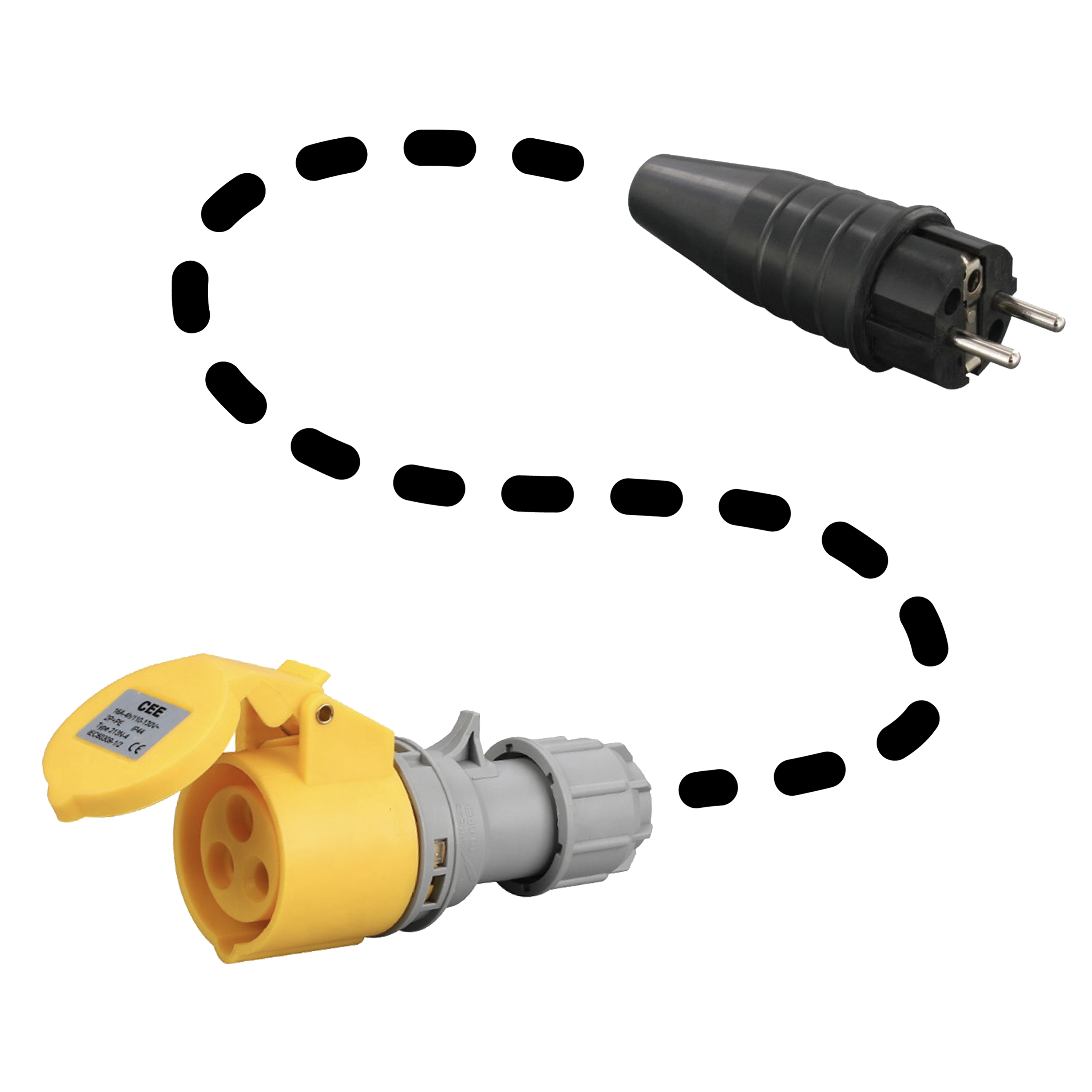 Verloop Schuko M -> CEE ACL 110V 16A (3p) F